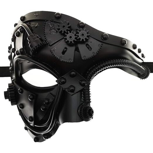 Steampunk Metal Cyborg Venetian Mask, Masquerade Mask For Halloween ...