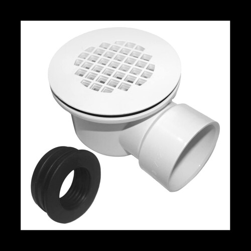 Low Profile Shower Base Drain with Perforated Strainer Side Outlet ...