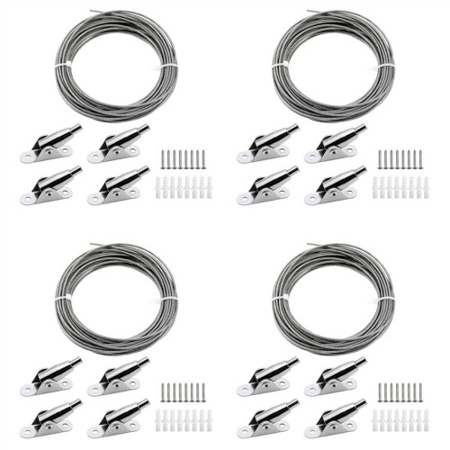 4pcs 10M Stainless Steel Wire Rope Coated 2 mm Steel Rope Adjustable ...