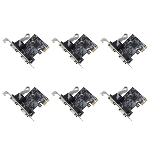 6X PCIe to Serial Ports RS232 Interface PCI-E PCI Express Card Adapter ...