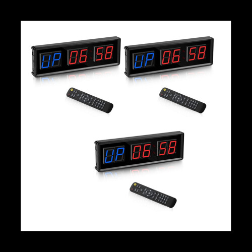 3X Gym Timer,LED Interval Timer Digital Countdown Wall Mounted Clock ...