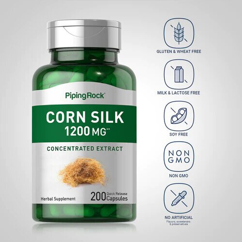 PIPING ROCK Corn Silk, 1200 mg, 200 Quick Release Capsules on OnBuy
