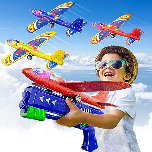3x Airplane Launcher Toy Catapult Aircraft Outside Flying Launcher Toy ...