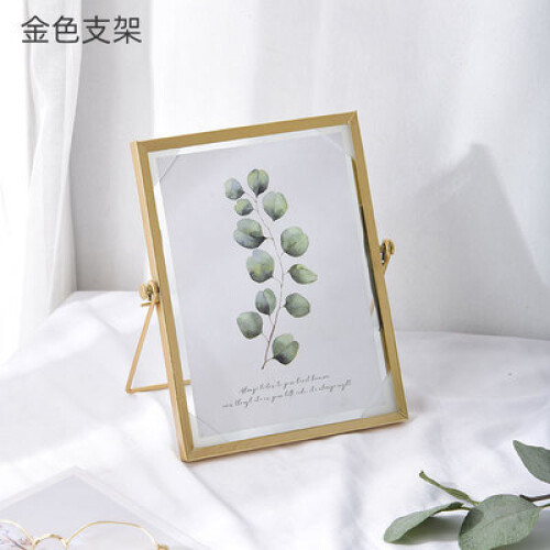 Nordic Geometric Metal Three-dimensional Glass Photo Frame Ins Golden ...