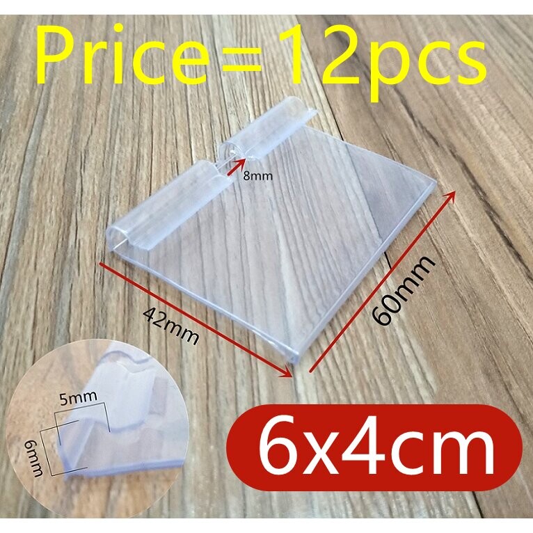 8-12pcs Clear PVC Plastic Tag Sign Label Display Holder Thickening For ...