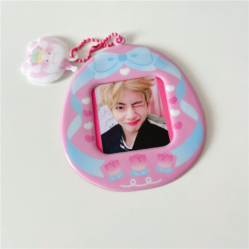 ins Rabbit Photocard Holder Keychain Mini Kpop Idol Clear Photo Sleeve ...