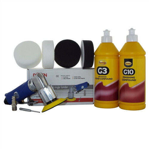 75mm Mini Air Polisher Kit (3") + Farecla G3 & G10 Compound/Polishing ...