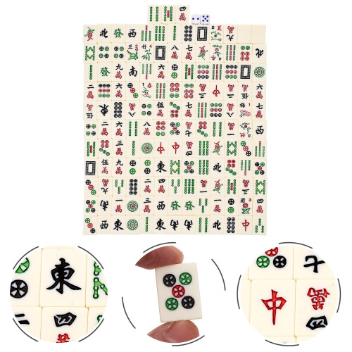 1 Set Chinese Mahjong Set Mahjong Set Mini Mahjong Kit Table Mini ...