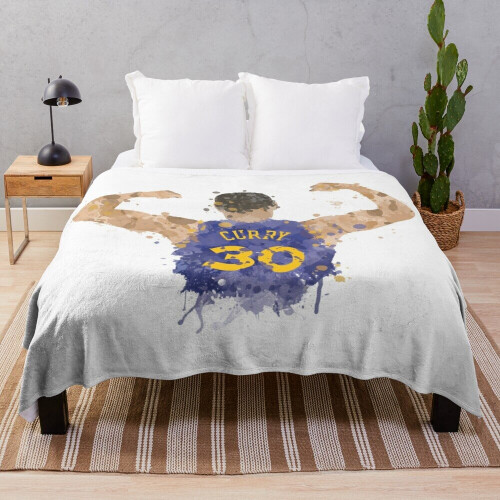 Steph Curry Paint Splatter Art Throw Blanket Soft Blanket Fluffy Shaggy ...