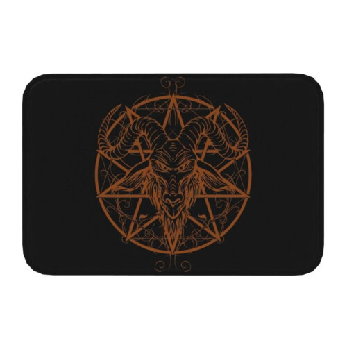 Hail Satan Baphomet In Occult Doormat Non-Slip Entrance Bath Kitchen Door Floor Mat Satanic Goat ...