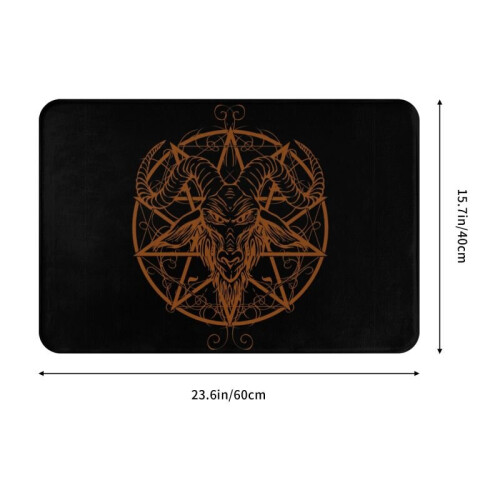 Hail Satan Baphomet In Occult Doormat Non-Slip Entrance Bath Kitchen Door Floor Mat Satanic Goat ...