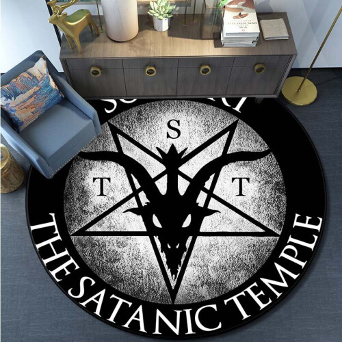 Skull Satanic Goat Inverted Pentagram Wing Demon Version Area Rug ...
