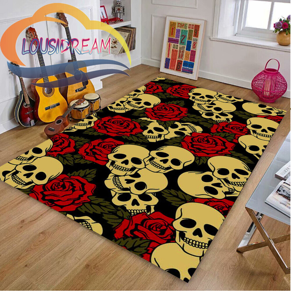 Human Skeleton Series Carpet Human Skeleton Rose Carpet Mask Skeleton ...