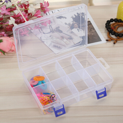 8 Cells Plastic Jewelry Boxes Plastic Tool Box Adjustable Craft ...