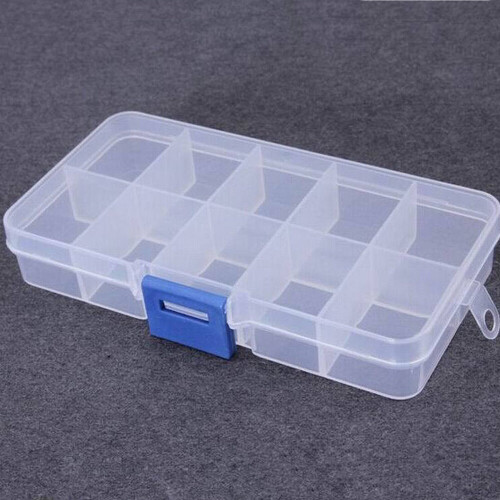 Plastic Storage Box Organiser Case Compartment Adjustable Container for ...