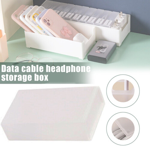 2pcs/set Wire Storage Box Multi-function Data Line Organizer Slide Open ...