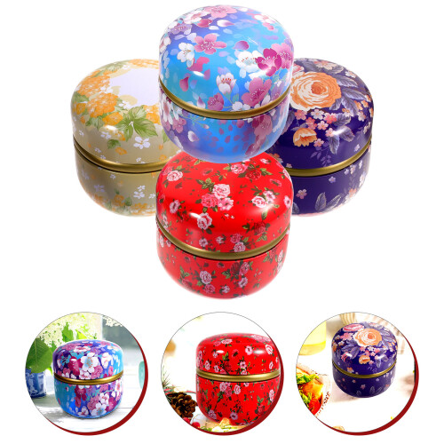 4Pcs Storage Box Jar Tinplate Portable Candy Container Gift Packaging ...