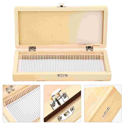 Wooden Compact Portable Histology Slide Holder Biology Slides Case ...