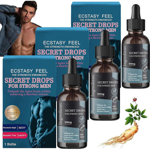 (3 Pcs) Secret Drops For Strong Men, Secret Happy Drops For Strong Men ...