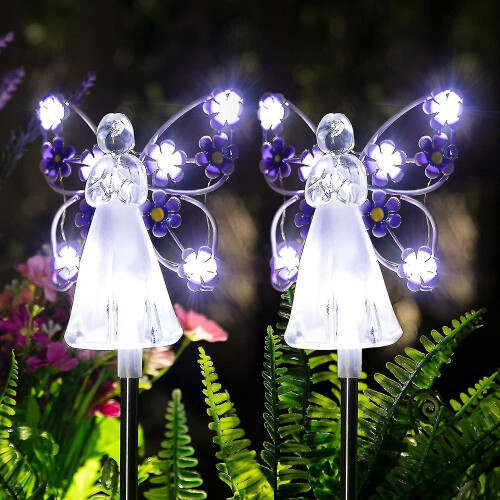 Solar Angel Garden Stake Lights - 2 Pack Angel Solar Lights Outdoor ...