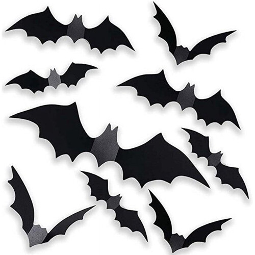 56 PCS Halloween 3D Bats Decoration 4 Sizes PVC Wall Sticker on OnBuy
