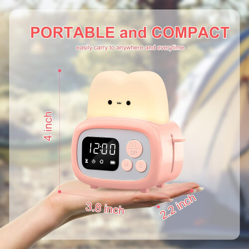 Small Timer Clock Toaster Light, Cute Night Light with Time Management ...