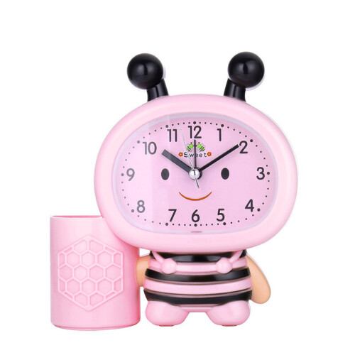 Alarm Clock for Kids,Cartoon Cute Bee Pen Holder Alarm Clock,Desktop ...