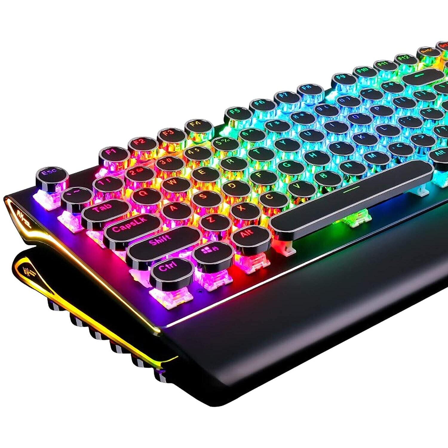 Typewriter Style Mechanical Gaming Keyboard with Real RGB Backlit ...