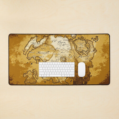 Desk Mat Aged Scrolls Fantasy Map Vector Minimalist Ancient RPG DnD ...