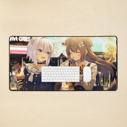 Desk Mat Inugami Korone and Nekomata Okayu Large Gaming Mouse Pad 35x16 ...