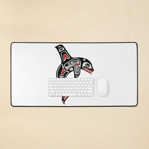 Desk Mat Pacific Northwest Native Orca Killer Whale Large Gaming Mouse ...