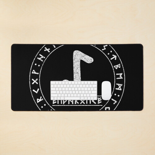 Desk Mat The old stamp of the pagan rune circle. Rune symbol of ...