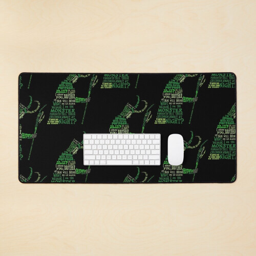 Desk Mat Loki silhouette of phrases Large Gaming Mouse Pad 35x16 inch ...