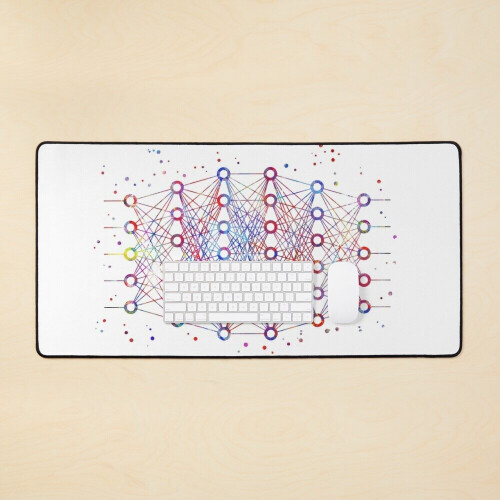 Desk Mat Deep neural network, neural network, watercolor deep neural ...