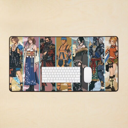 Desk Mat Final Fantasy X Characters Cartoon Wallpaper Large Gaming ...