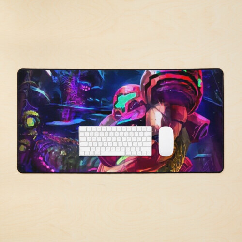 Desk Mat Samus Aran Metroid Poster Large Gaming Mouse Pad 35x16 inch on ...