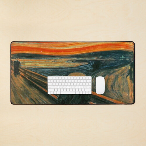 Desk Mat Edvard Munch - The Scream Large Gaming Mouse Pad 35x16 inch on ...