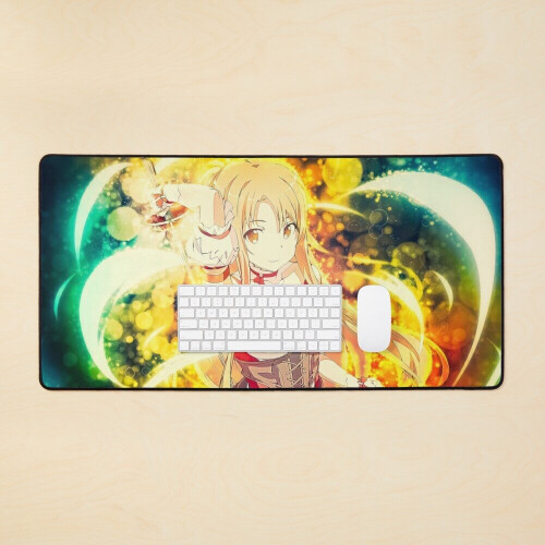 Desk Mat Asuna Sword Art Online Fanart Large Gaming Mouse Pad 35x16 ...
