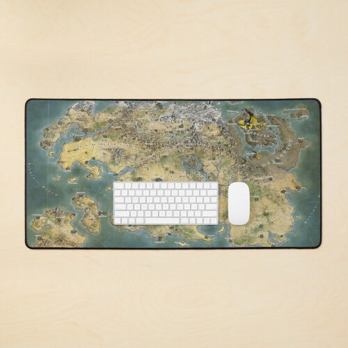 Desk Mat Tamriel Map Large Gaming Mouse Pad 35x16 Inch On Onbuy