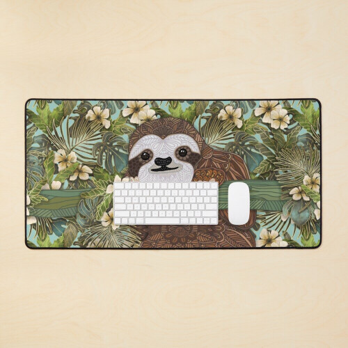 Desk Mat Tropical Sloth Large Gaming Mouse Pad 35x16 Inch On Onbuy