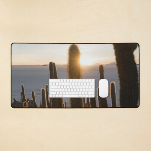Desk Mat Salar de Uyuni salt flats cactus Bolivia Large Gaming Mouse ...