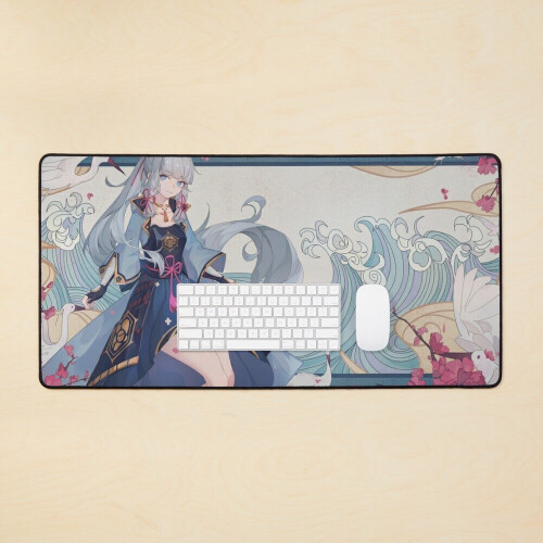 Desk Mat Kamisato Ayaka, Frostflake Heron - Genshin Impact Large Gaming ...