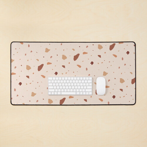 Desk Mat Terracotta Terrazzo Pattern Large Gaming Mouse Pad 35x16 inch ...