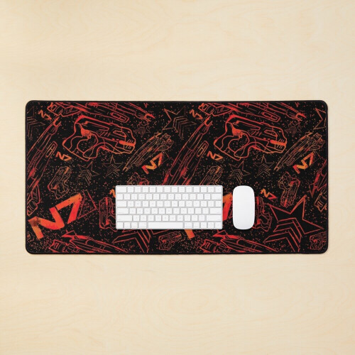 Desk Mat Renegade Shepard Pattern Effect Mass Gaming Gamer Sci Fi Large
