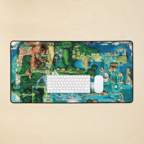 Desk Mat Hoenn Map Large Gaming Mouse Pad 35x16 Inch On Onbuy