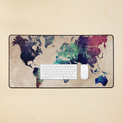 Desk Mat World Map cold World Large Gaming Mouse Pad 35x16 inch on OnBuy