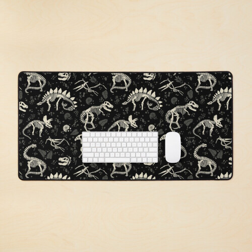 Desk Mat Excavated Dinosaur Fossils Large Gaming Mouse Pad 35x16 Inch