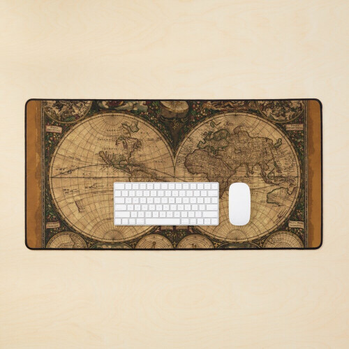 Desk Mat Vintage Old World Map Large Gaming Mouse Pad 35x16 inch on OnBuy