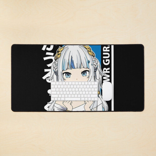 Desk Mat Gawr Gura Atlantean Hololive EN Large Gaming Mouse Pad 35x16 ...