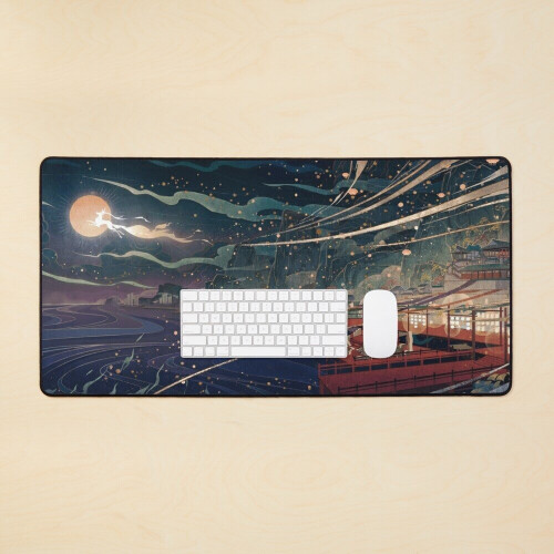 Desk Mat Light Lantern Festival Genshin Impact Large Gaming Mouse Pad ...